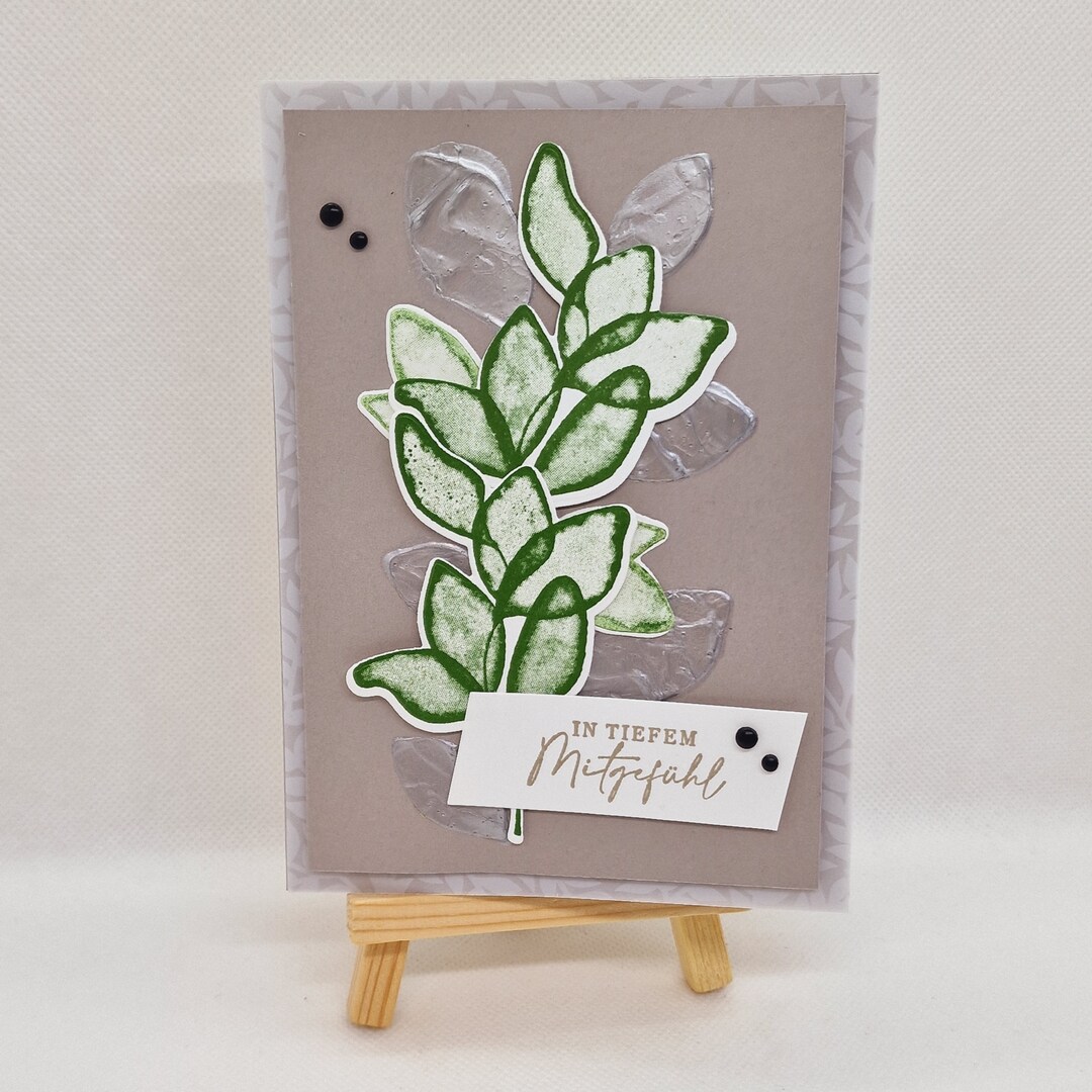 Condolence Card Deepest Sympathy Green Leaves Handmade - Etsy