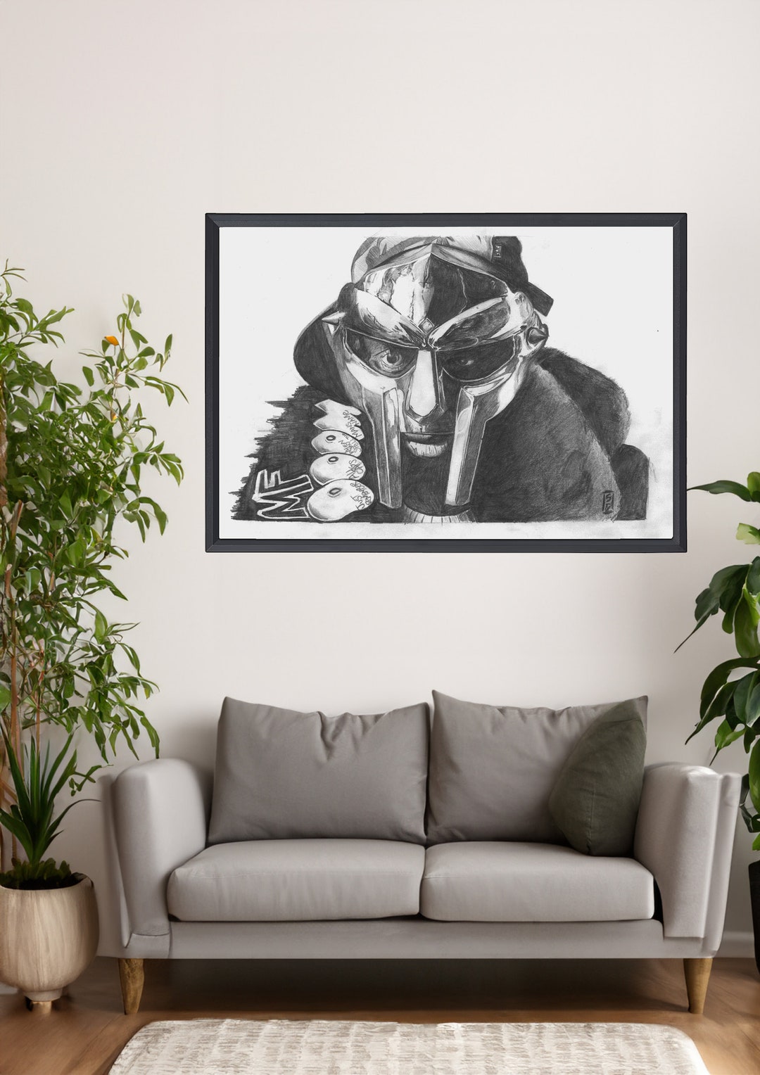 Hand Drawn MF DOOM Print - Etsy