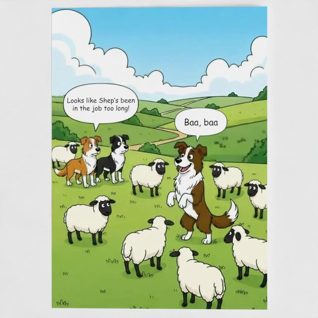 Funny Birthday Card | Sheepdog Thinking It's a Sheep - Etsy UK