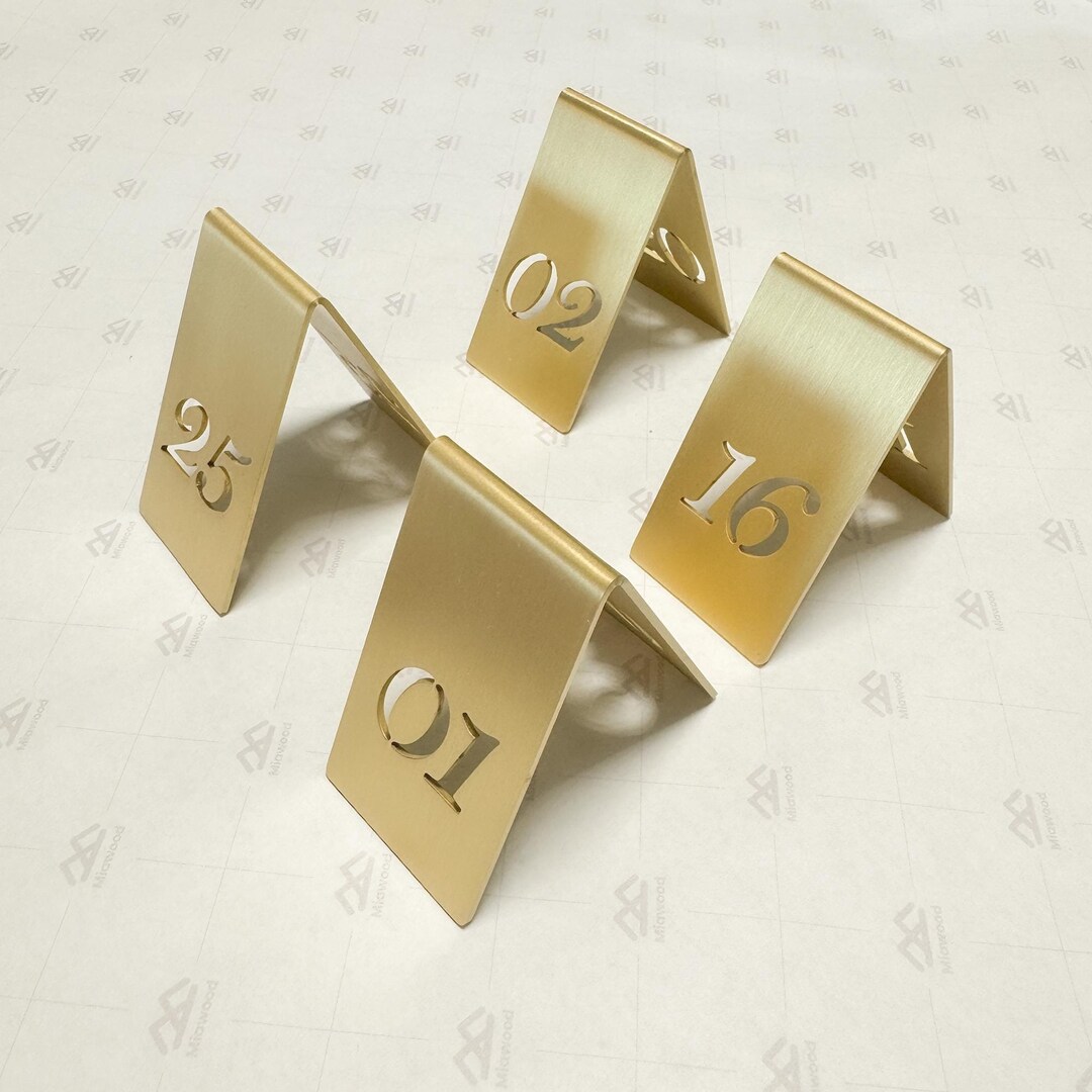 Custom Brass Table Numbers: Laser Cut Metal Signs - Etsy