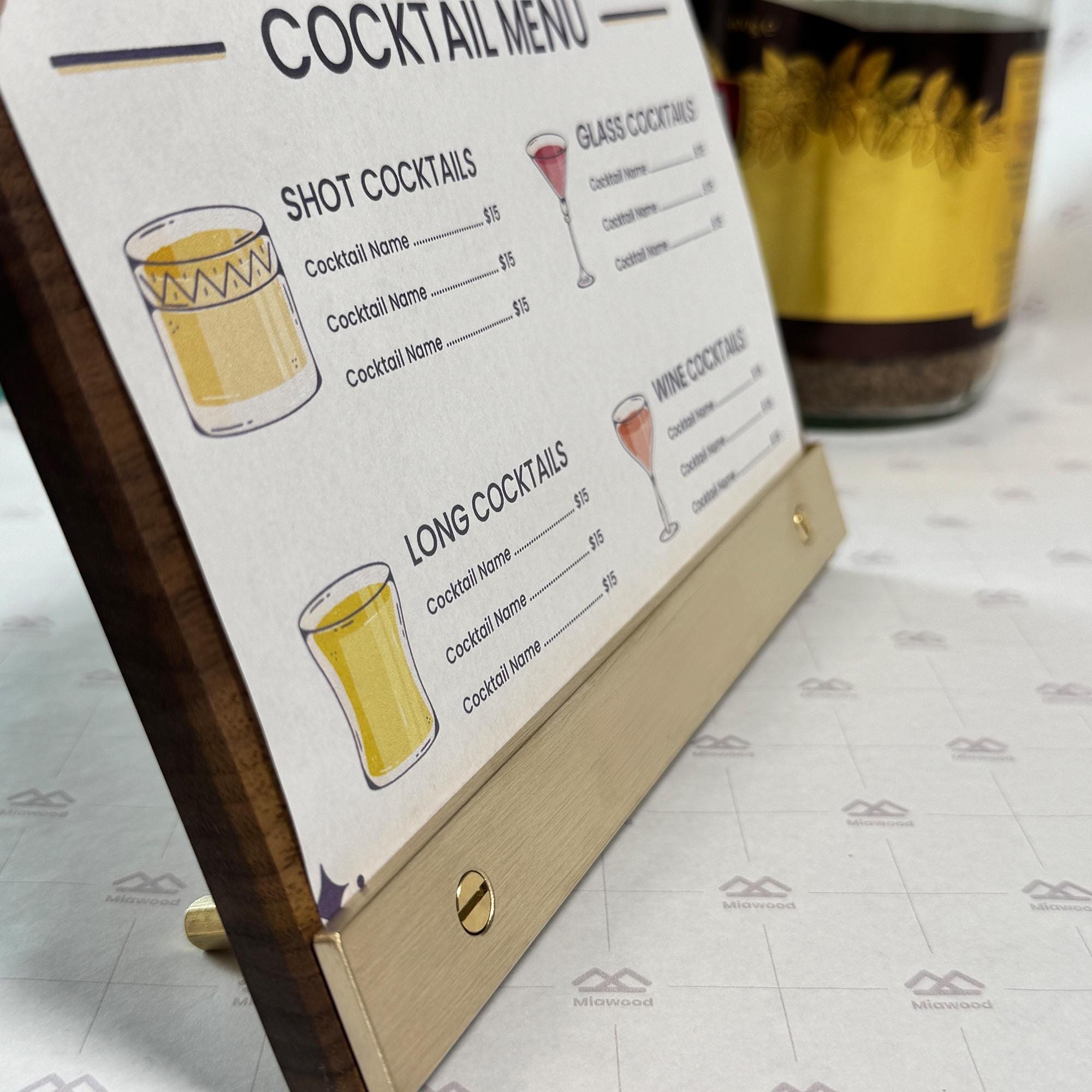 Wooden Menu Holder, Restaurant Menu Display Stand, Bar Menu Board ...