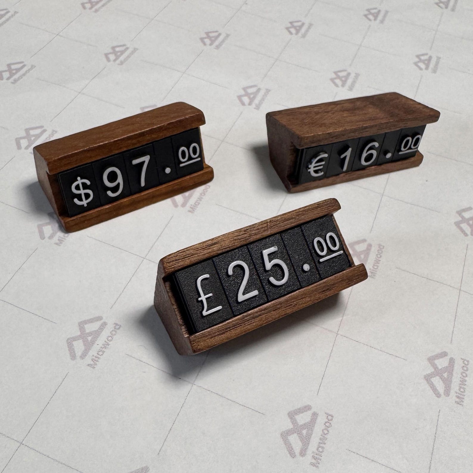 Black Walnut Price Tag Holder: Interchangeable Number Display - Etsy