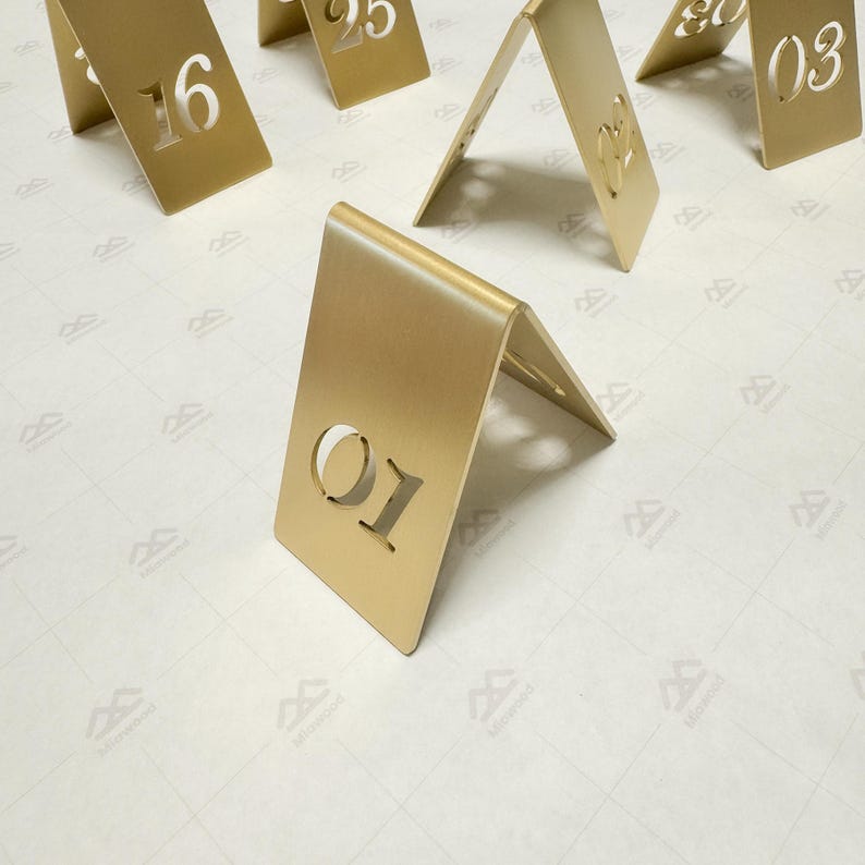 Custom Brass Table Numbers: Laser Cut Metal Signs - Etsy