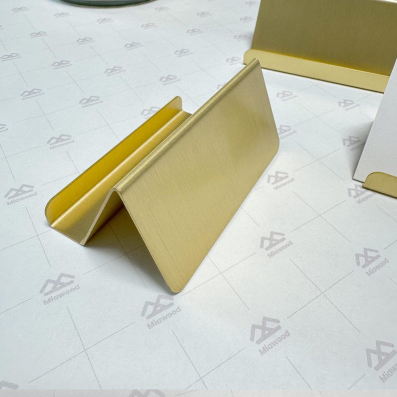 Custom Brass Business Card Holder: Modern Office Desk Organizer - Etsy