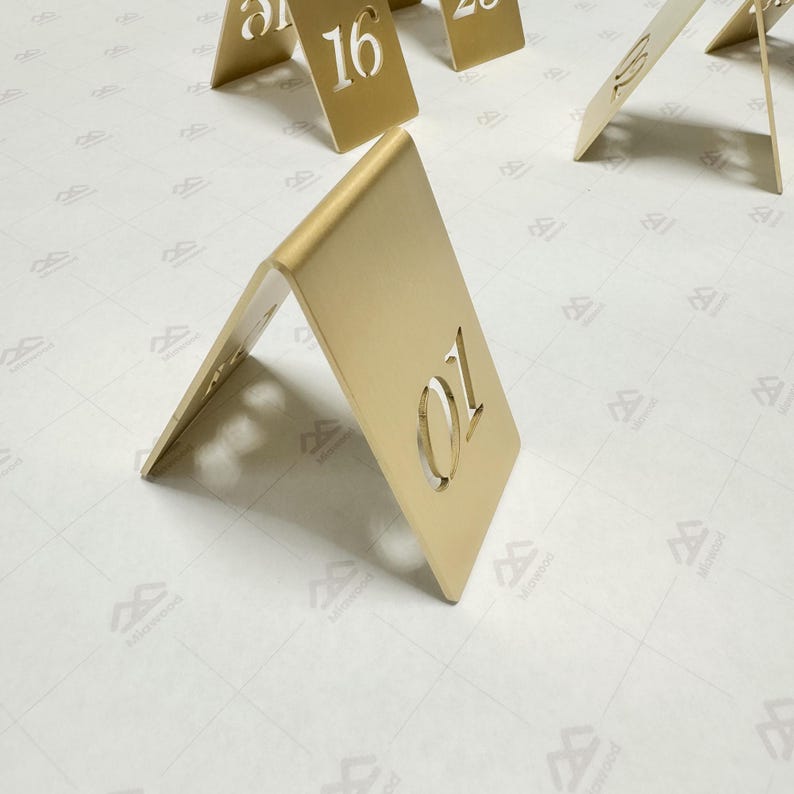 Custom Brass Table Numbers: Laser Cut Metal Signs - Etsy