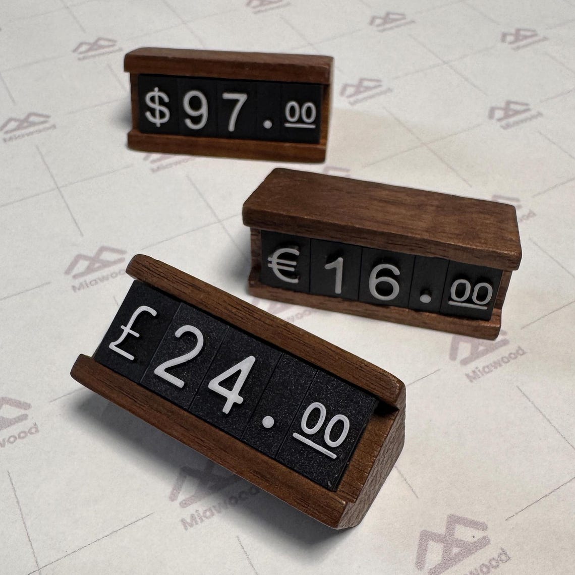 Black Walnut Price Tag Holder: Interchangeable Number Display - Etsy