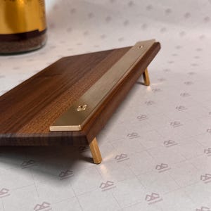 Walnut Wood & Brass Menu Holder: Restaurant Bar Wedding Display - Etsy