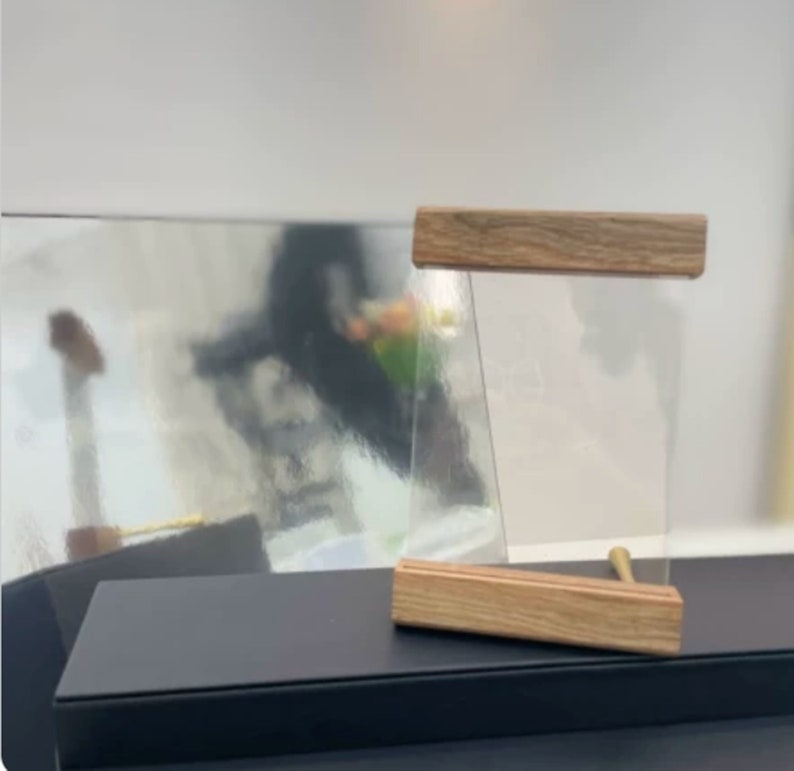 Acrylic Menu Display With Wood Stands Acrylic Sign Holder - Etsy Canada