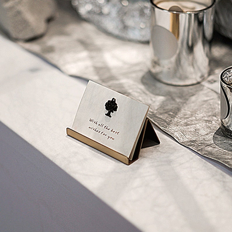 Metal Business Card Holder Office Desktop Card Storage Box - Etsy