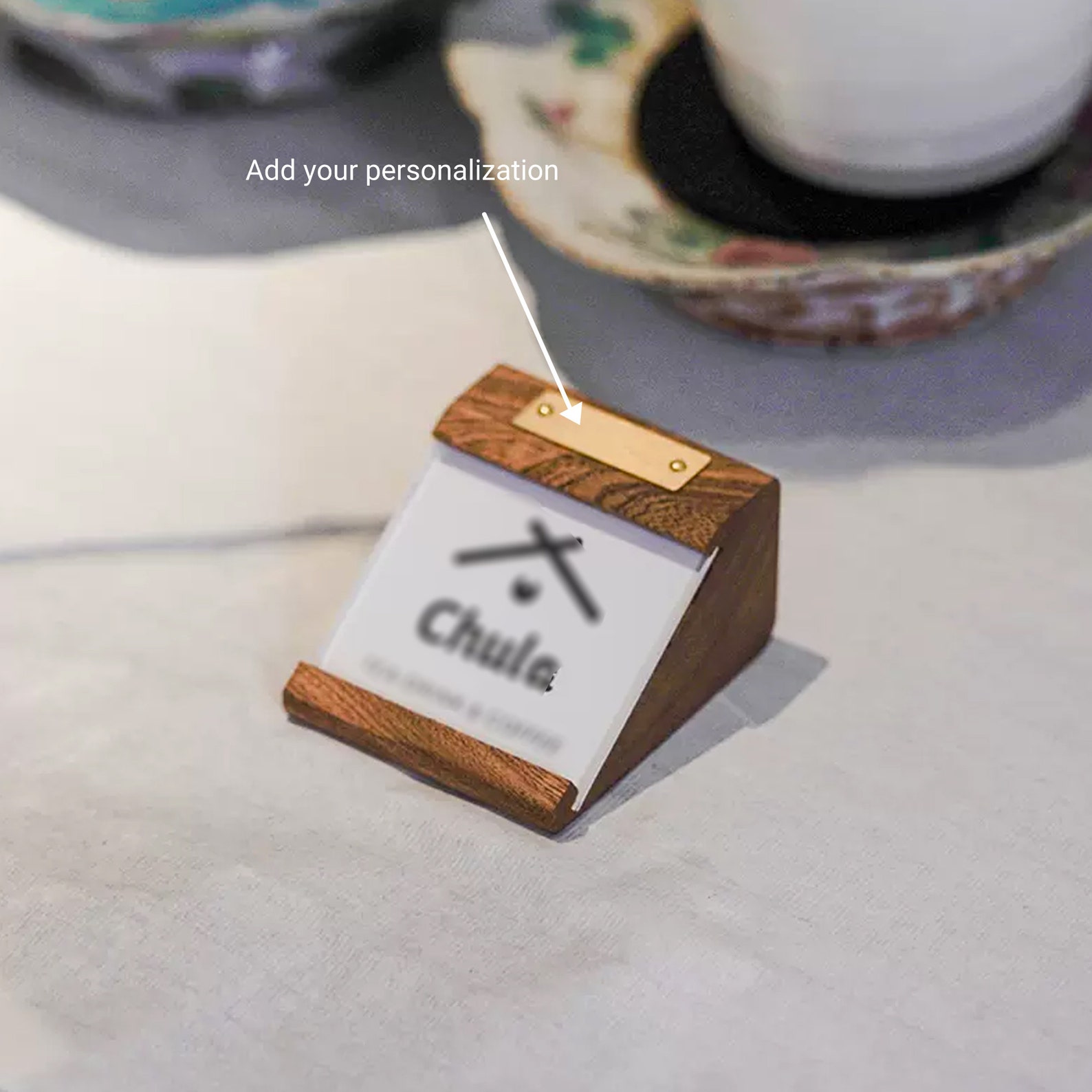 Wood Place Card Holder, QR Code Menu Stand, Custom Logo - Etsy