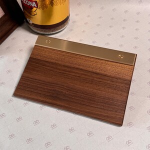 Walnut Wood & Brass Menu Holder: Restaurant Bar Wedding Display - Etsy