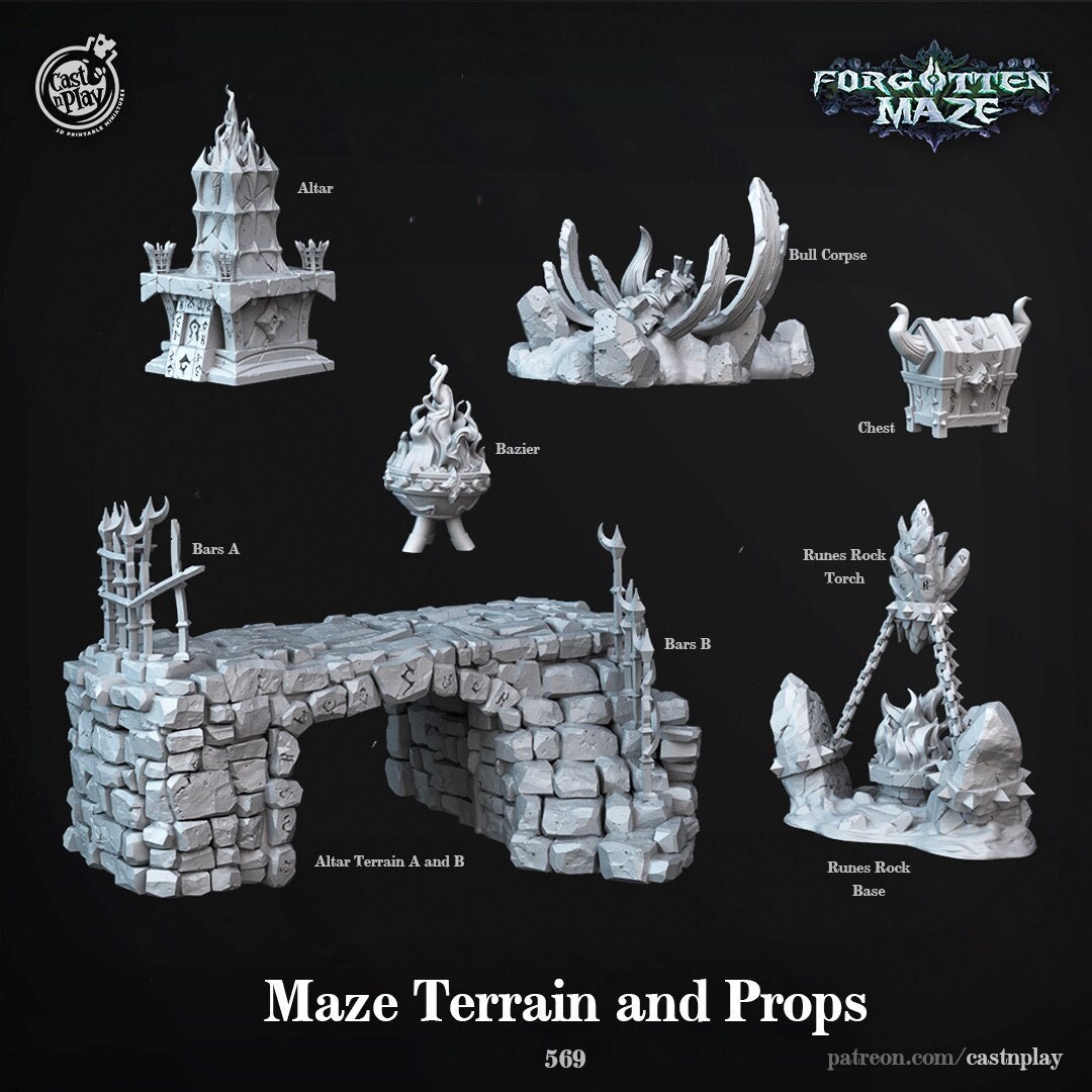 Maze Terrain and Props | Forgotten Maze - Cast N Play | D&D | TTRPG ...