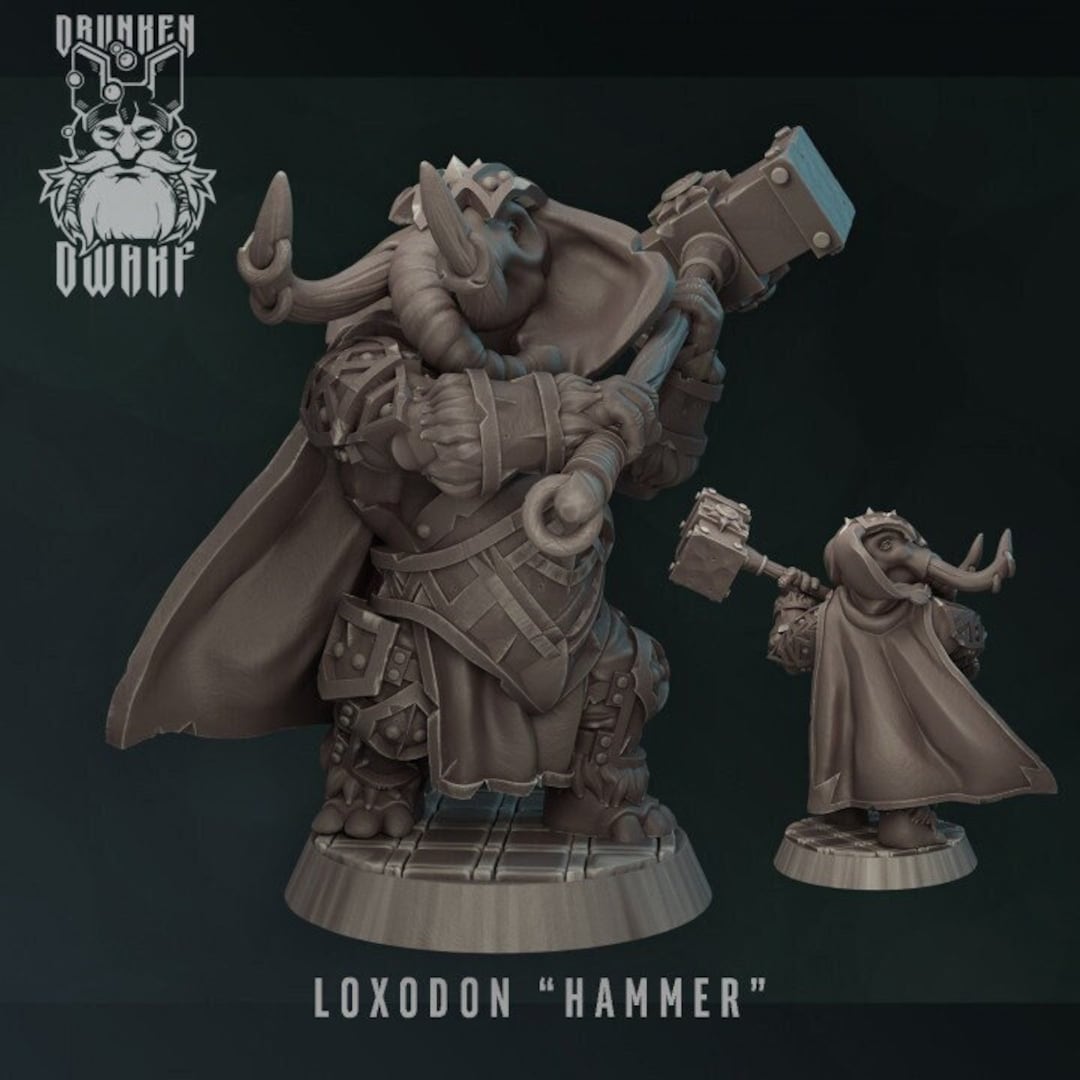 Loxodon Hammer | Elephants and Hares - Drunken Dwarf | 12K High Detail ...