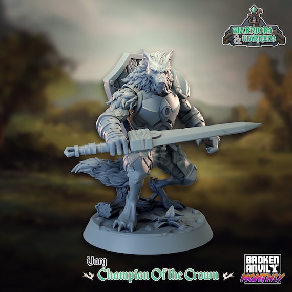 Champion of the Crown Werewolf Fighter Warriors and Warrens | Etsy