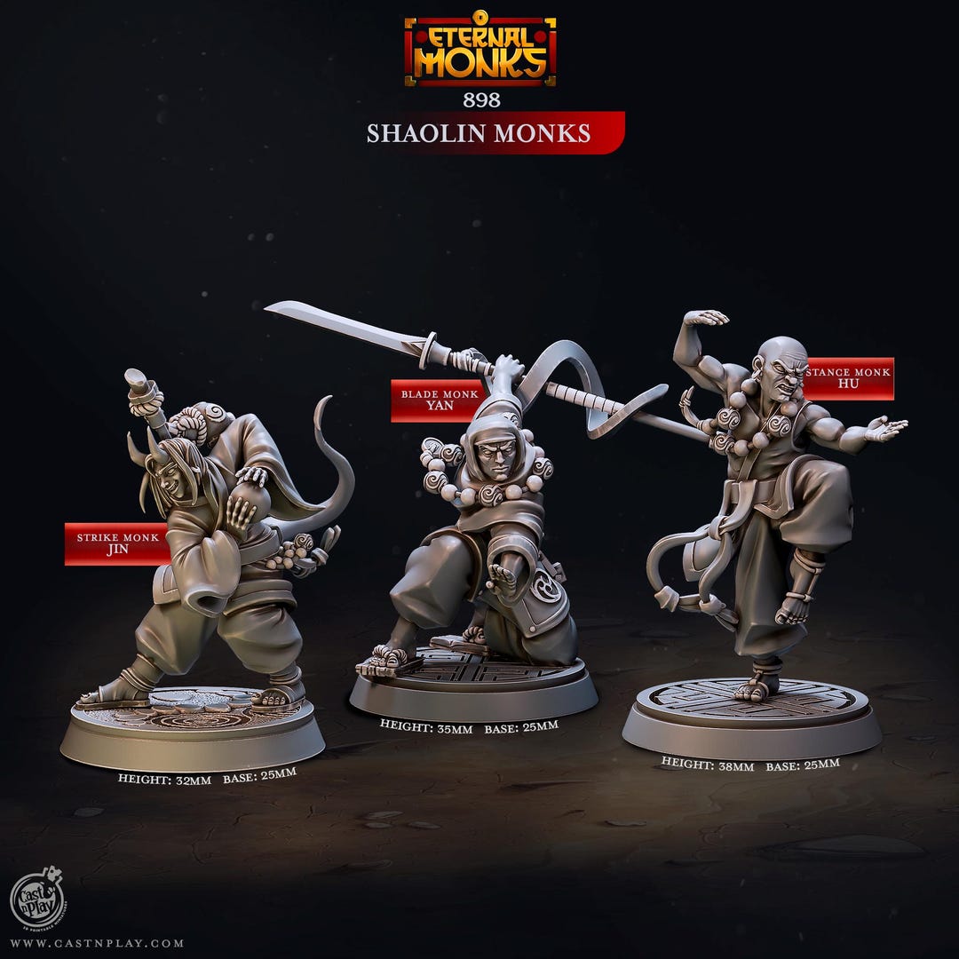 Shaolin Monks | Eternal Monks - Cast N Play | D&D | TTRPG | High ...