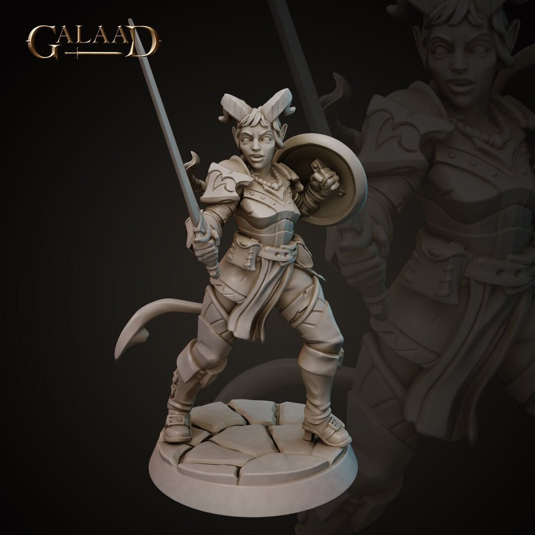 Female Tiefling Knight | Tieflings - Galaad Miniatures | D&D | TTRPG ...