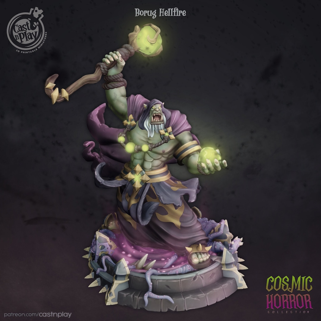 Borug Hellfire, Orc Warlock | Cosmic Horror - Cast N Play | D&D | TTRPG ...
