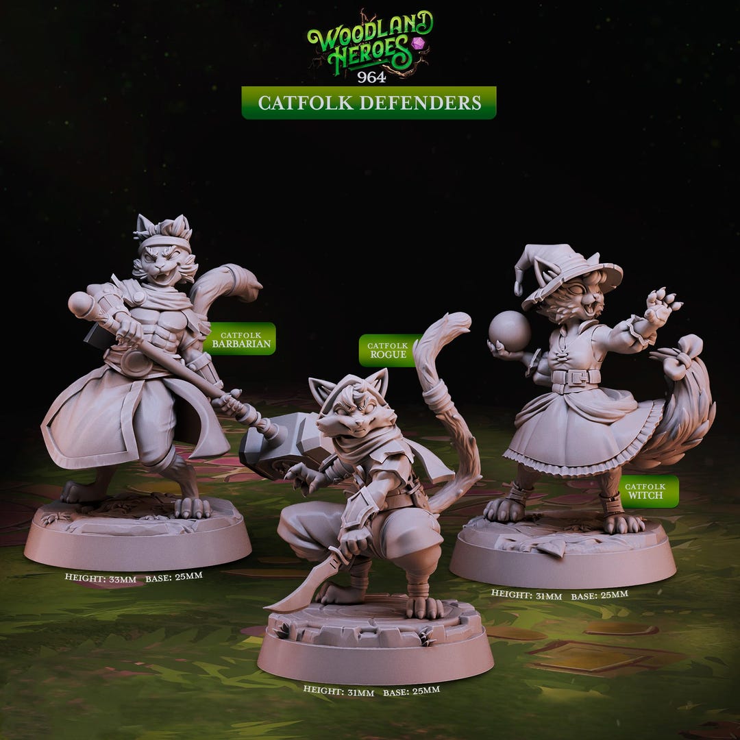 Catfolk Defenders | Woodland Heroes - Cast N Play | D&D | TTRPG | High ...