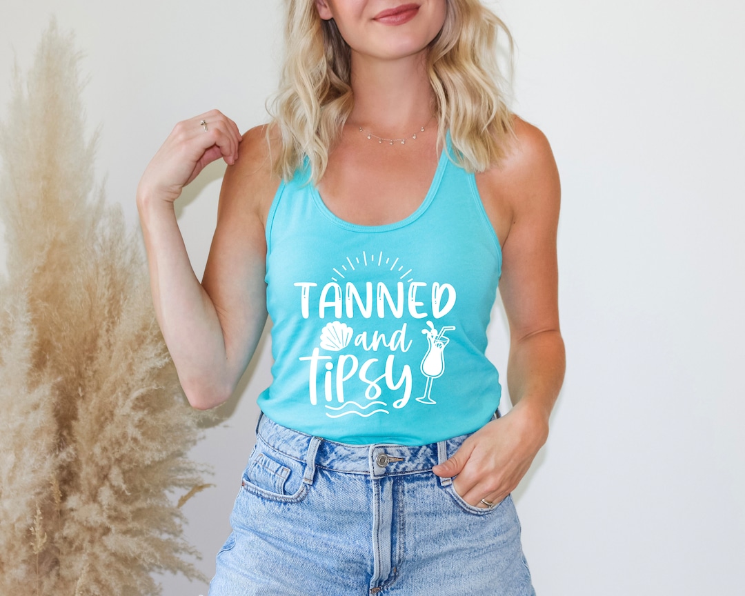 Tanned and Tipsy Tank Top, Summer Shirt, Beach Tank Tops, Summer Vibes ...