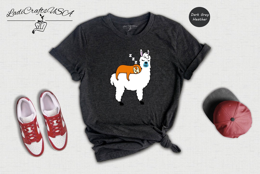 Sloth Riding Llama Shirt Lazy Shirt, Sloth Llama Tee, Sloth Gift, Llama ...