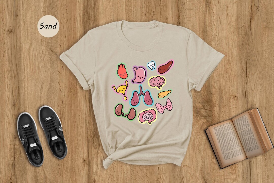 Kawaii Organs T-shirt, Cute Nurse Shirt, Funny Science Shirt, Body ...
