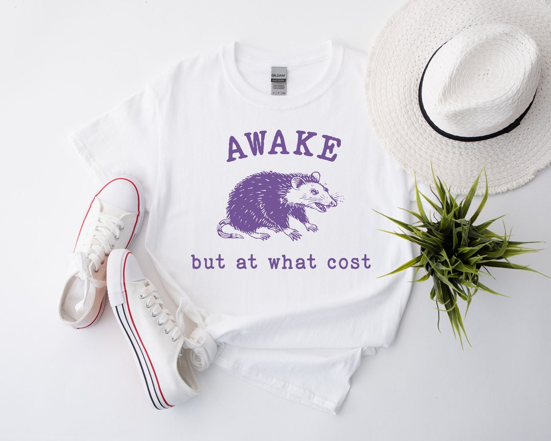 Awake but at What Cost Retro Shirt, Funny Opossum Meme T-shirt ...