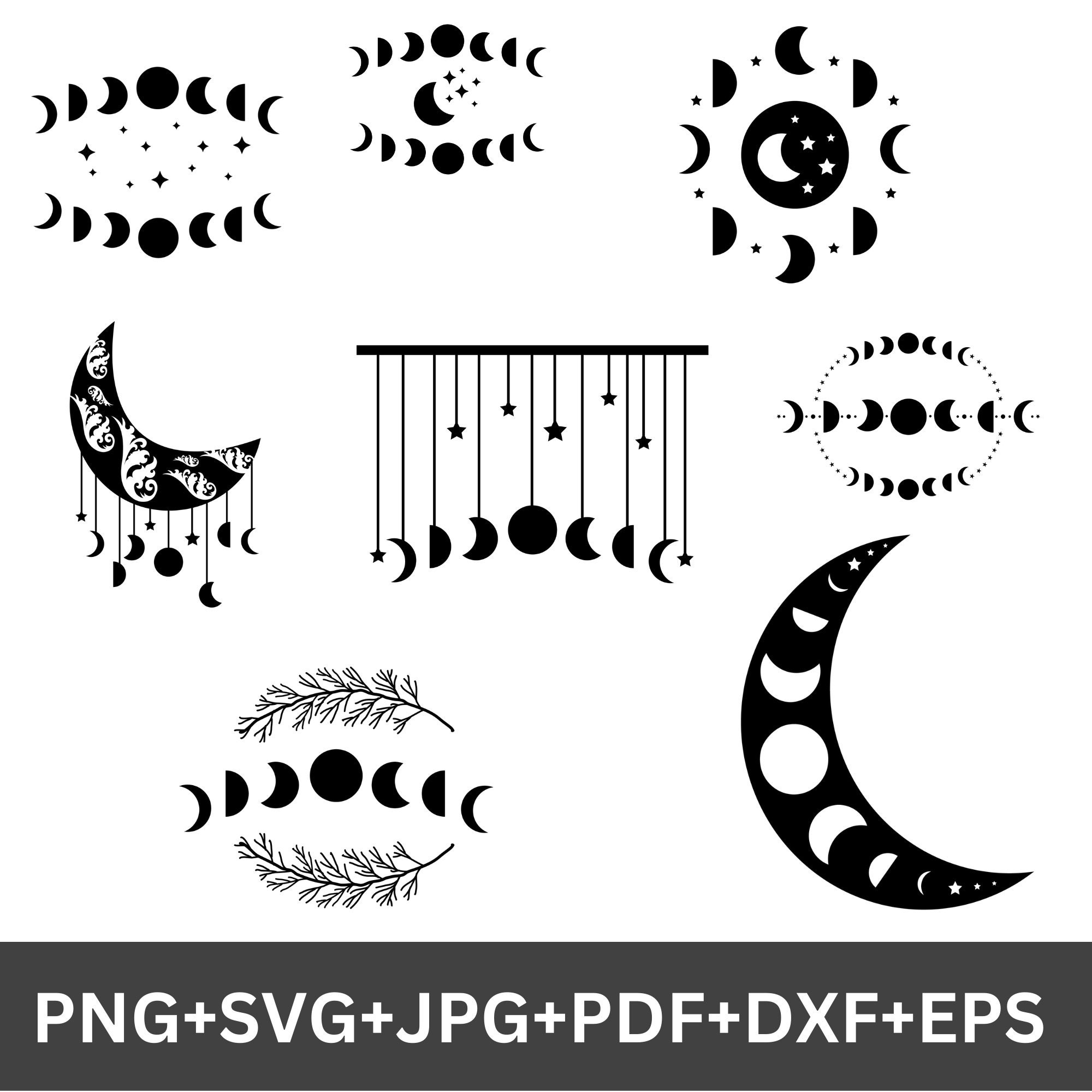 Moon Phase Svg Bundle,mystic Celestial Svg, Its Just a Phase Svg ...