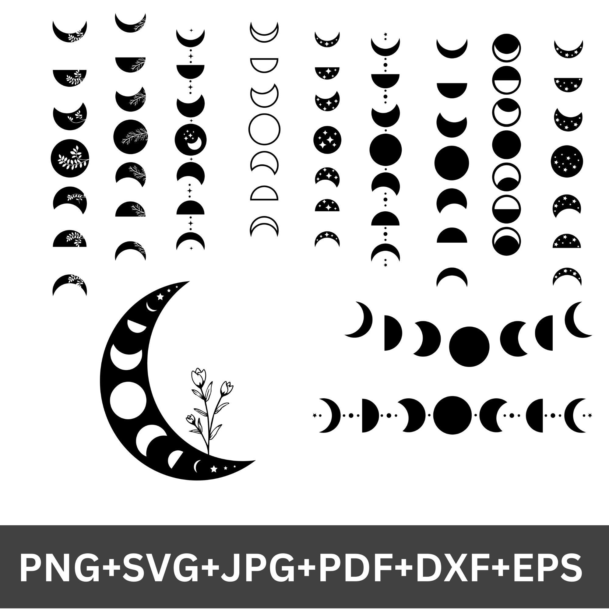 Moon Phase Svg Bundle,mystic Celestial Svg, Its Just a Phase Svg ...