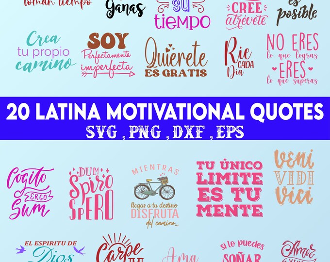 Latina Quotes Svg Bundle, Positive Quotes Svg, Latina Svg, Spanish ...