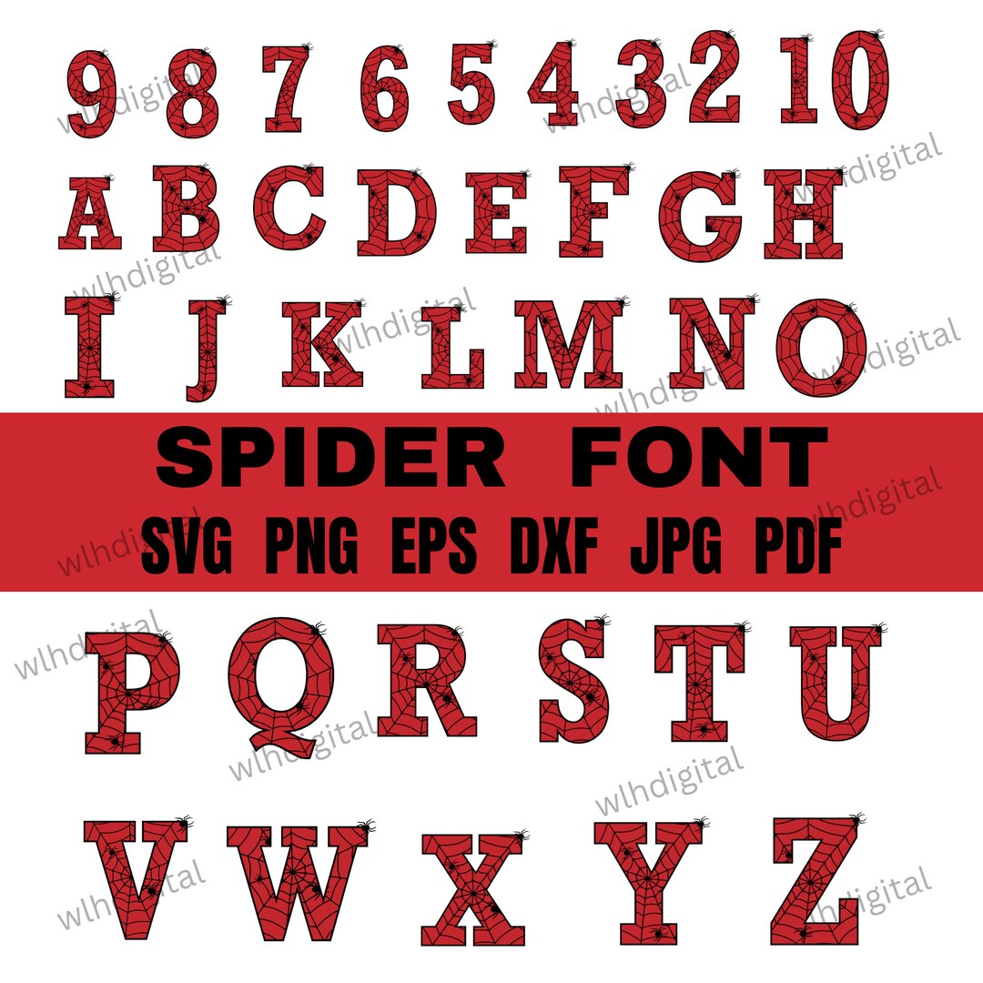 Spider Font Svg Bundle, Spider Font SVG, Spider Web SVG, Spider ...