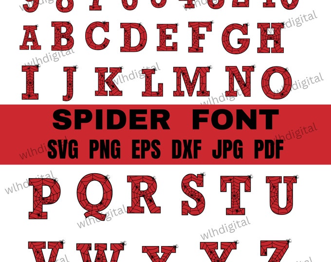 Spider Font SVG Spider Alphabet SVG Spider Font Spider Web Font Spider ...