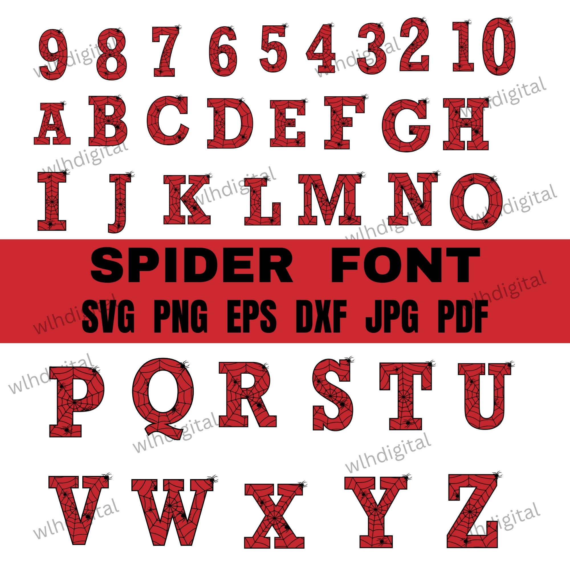 Spider Font Svg Bundle Spider Font SVG Spider Web SVG - Etsy UK