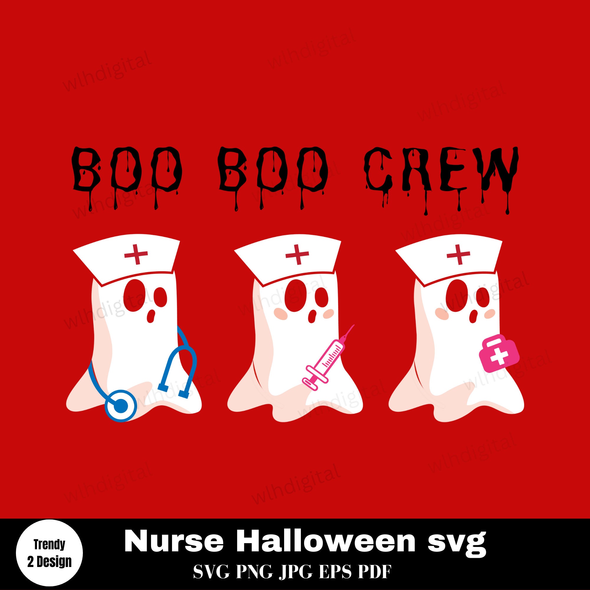 Boo Boo Crew Svg Png Ghost Nurse Svg Funny Nurse Svg Cute - Etsy