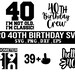 40th Birthday Svg Bundle, 40 Years Old Svg, 40th Birthday Png, 40th ...