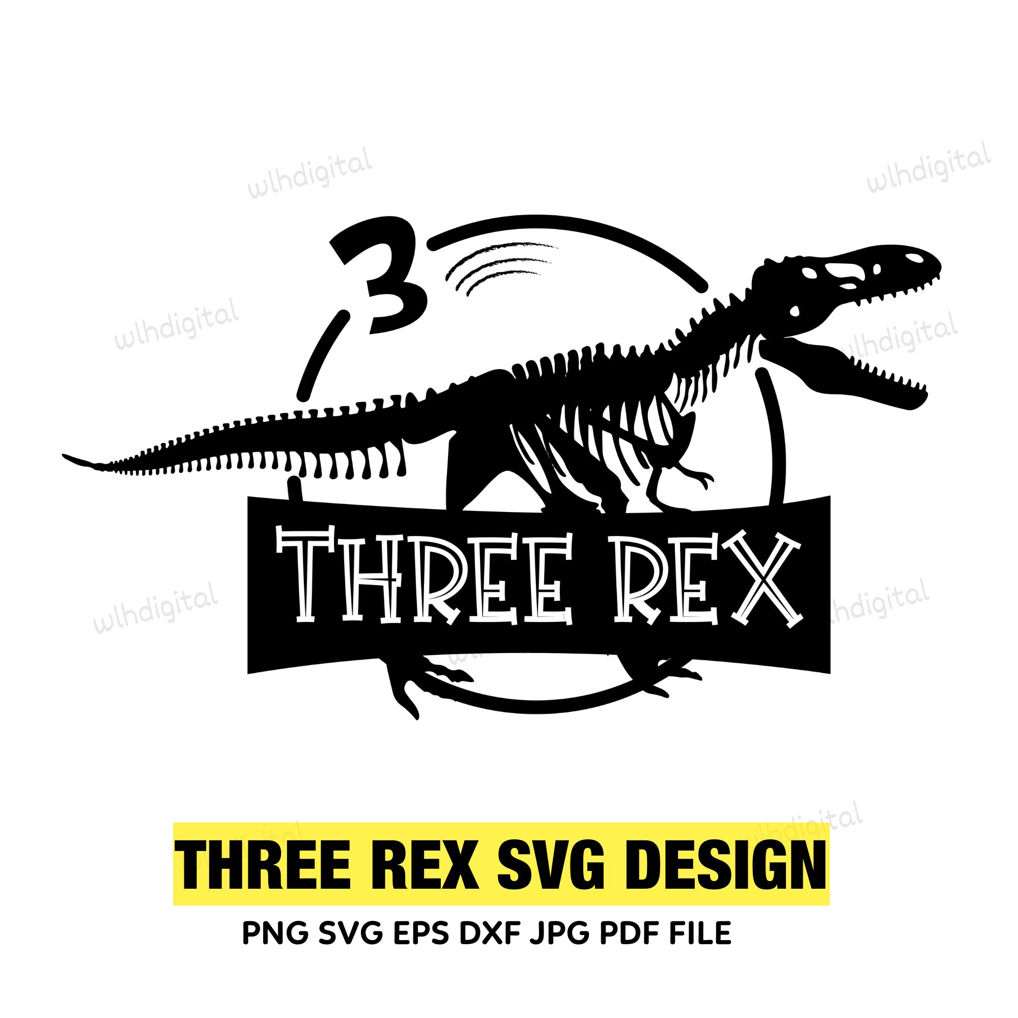 Three Rex Svg Dinosaur Birthday Svg Third Birthday Svg 3 - Etsy