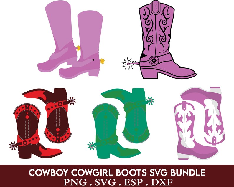 Cowboy/cow Girl BOOTS SVG Bundle, Country Hat Svg, Cowboy Boots Clipart ...