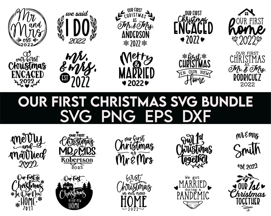 Our First Christmas 2022 Mr and Mrs Newlyweds Ornament Svg,png,dxf,eps, First Christmas Ornament ...