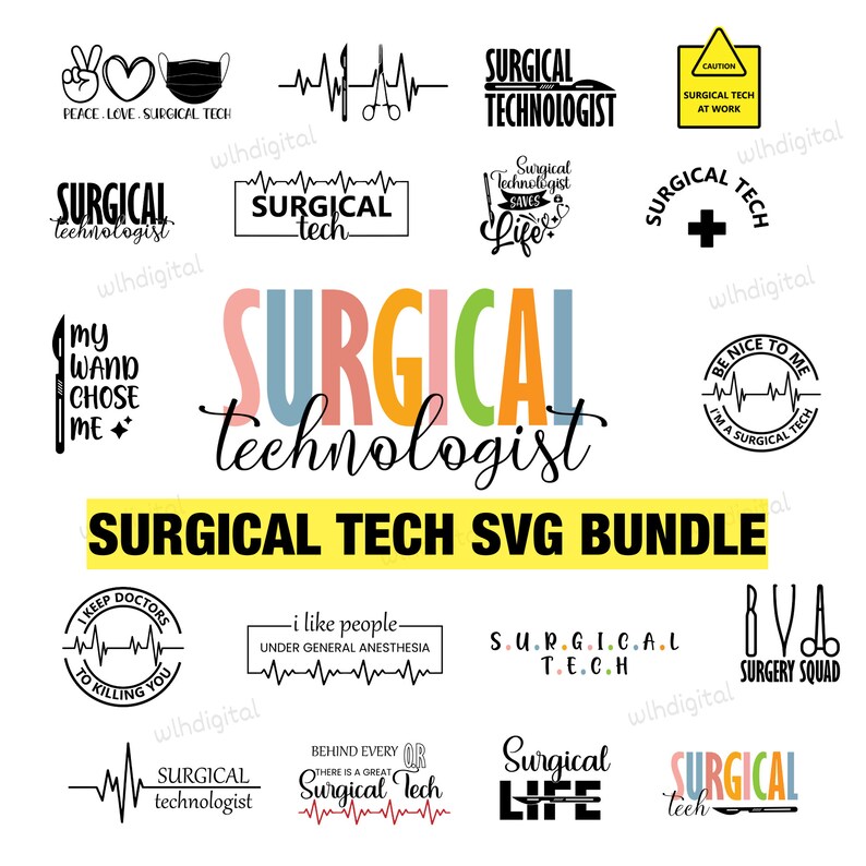 Surgical Tech Svg Bundle Surgical Technologist Svg Surgeon - Etsy