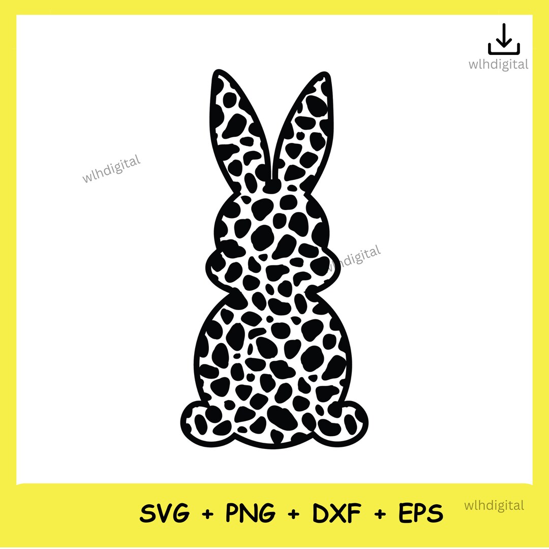 Leopard Print Bunny Svg, Bunny Svg, Bunny Png, Easter Svg, Easter Png ...