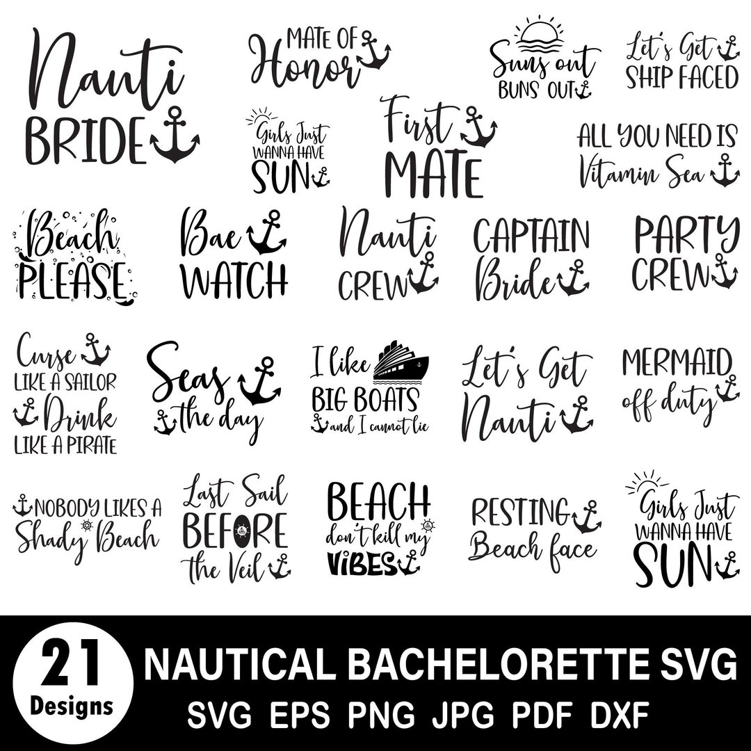 Nautical Bachelorette SVG Bundle, Beach Bachelorette Svg, Party SVG ...