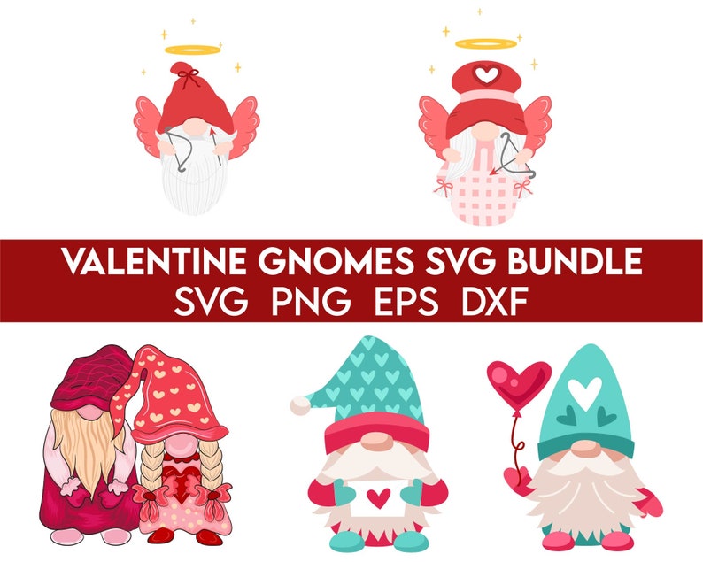 Valentine Gnomes Svg Bundle Valentine Day Gnomes SVG Gnome - Etsy