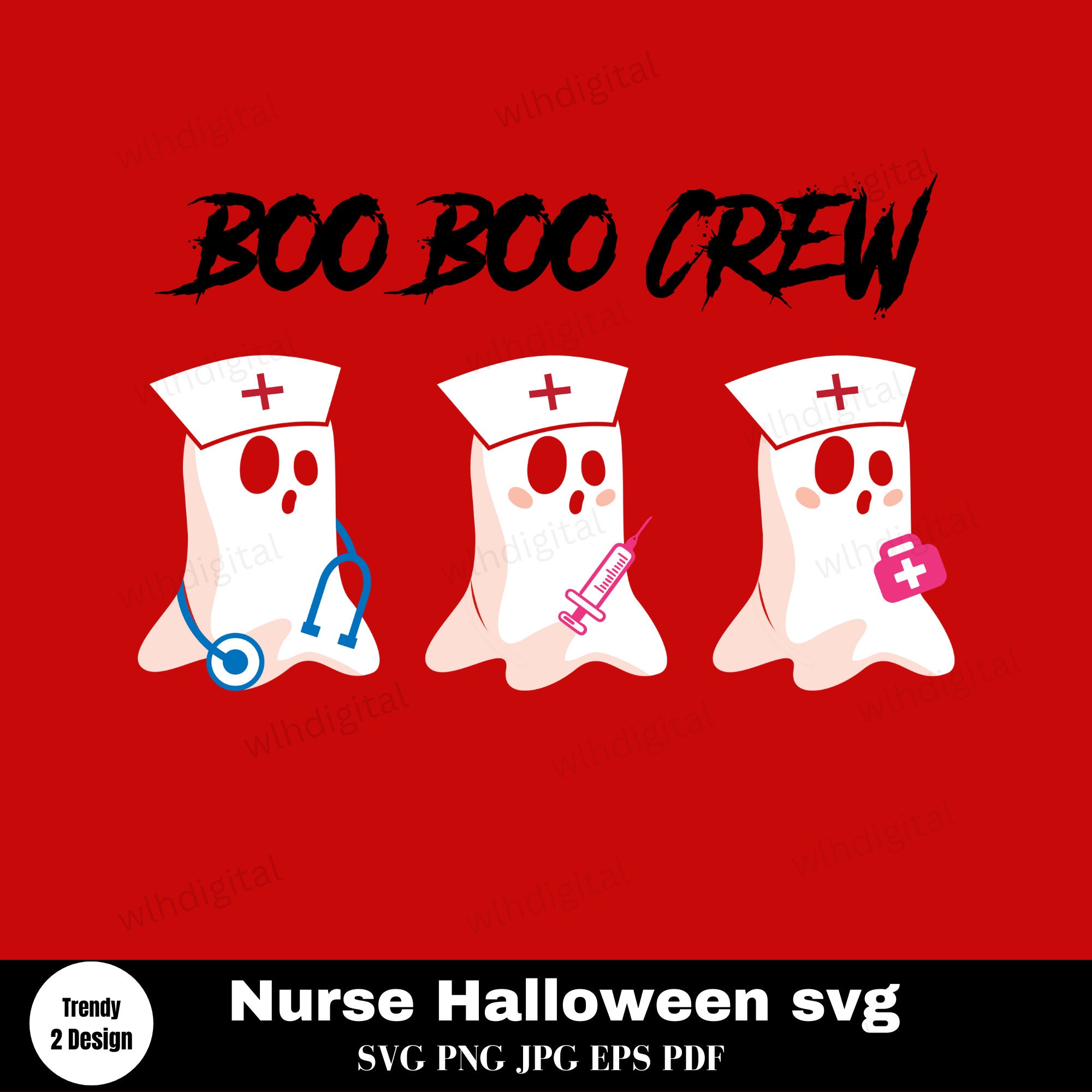 Boo Boo Crew Svg Png Ghost Nurse Svg Funny Nurse Svg Cute - Etsy