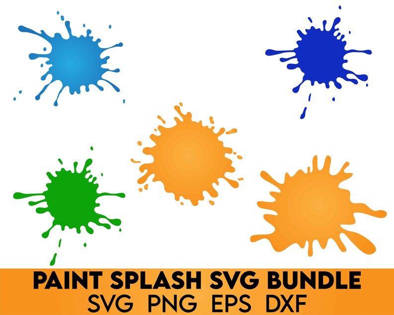 Paint Splats Svg png Bundle Paint Splatter Svg Ink Splatter - Etsy
