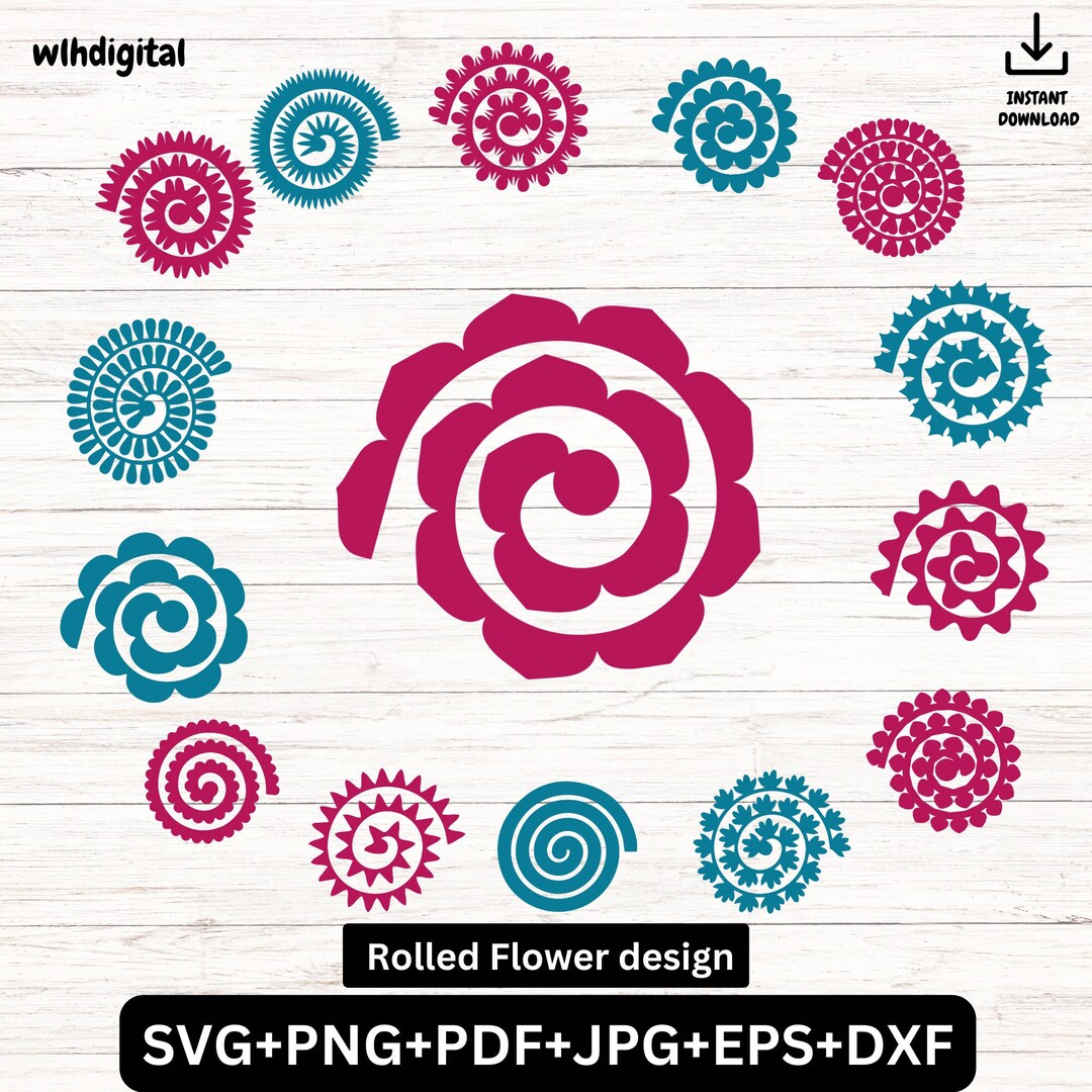 ROLLED FLOWER Svg, Rolled Flowers, Rolled Paper Flowers, Flower Bouquet ...