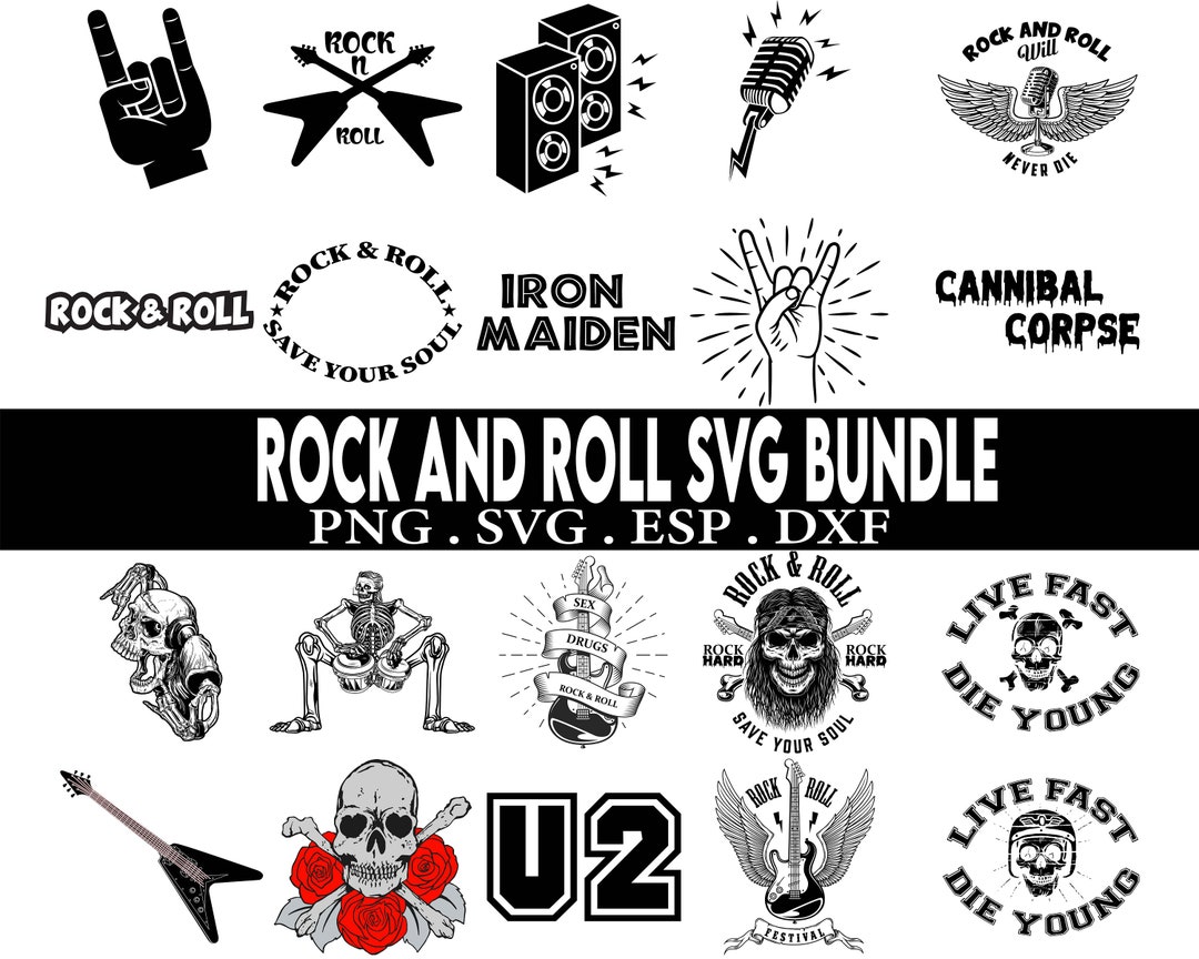 Rock N Roll Svg Bundle,heavy Metal Svg,heavy Metal Clipart,rock N Roll ...