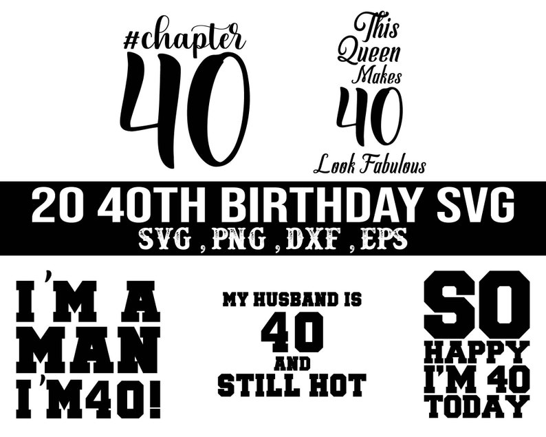 40th Birthday Svg Bundle 40 Years Old Svg 40th Birthday Png - Etsy