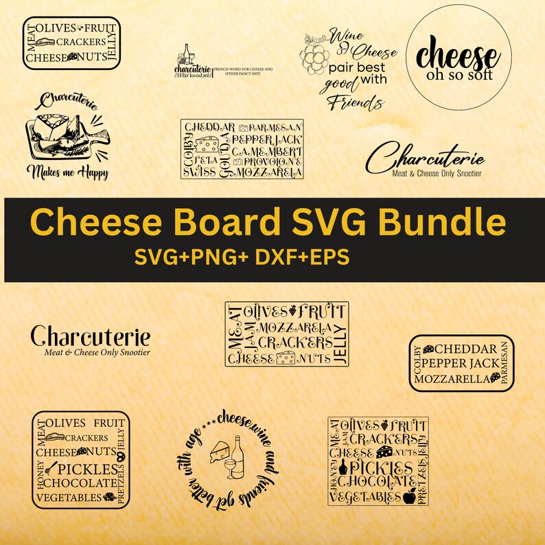 Cheese Board Svg Bundlecharcuterie Board SVG - Etsy