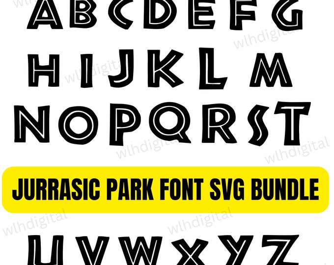 Jurassic Park Alphabet, Numbers and Letters and Symbols, Create Your ...
