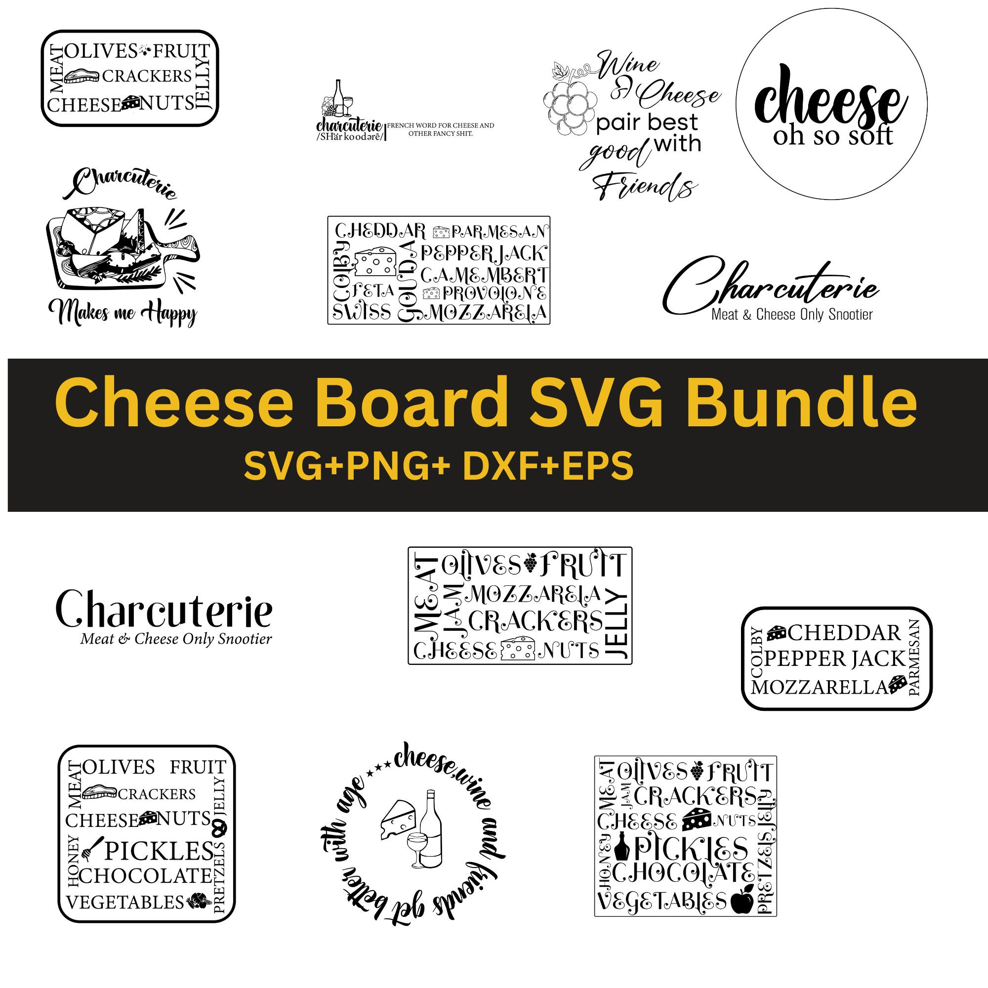 Cheese Board Svg Bundlecharcuterie Board SVG - Etsy Australia