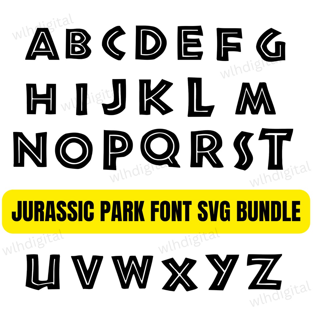 Jurassic Font Bundle, Jurassic Font Svg, Jurassic Park Svg, Jurassic ...